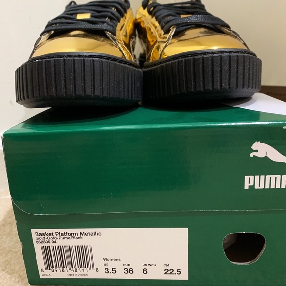 Puma | Shoes | Puma Metallic Gold Mirror Basket Platform | Poshmark